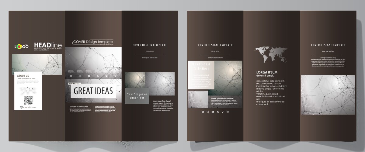 Tri-fold brochure templates on both sides Vector Image