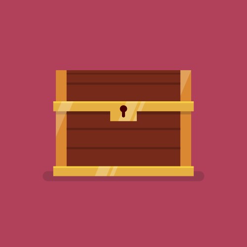 Open wooden old chest template isolated Royalty Free Vector
