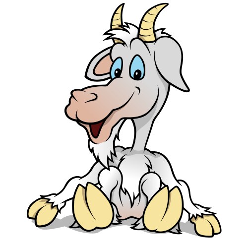Cartoon Gray Goat with Bell Royalty Free Vector Image