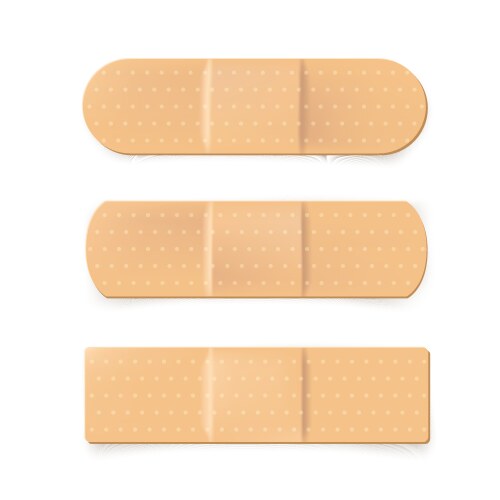 Aid band plaster strip medical patch set Vector Image