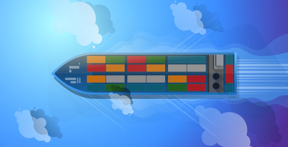 Outline blueprint of military ship top front Vector Image