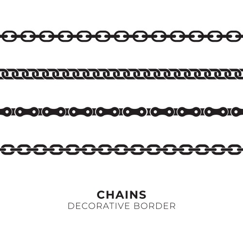 Set seamless chain link different chains Vector Image