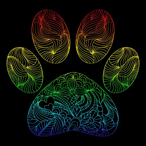 Golden animal paw print Royalty Free Vector Image