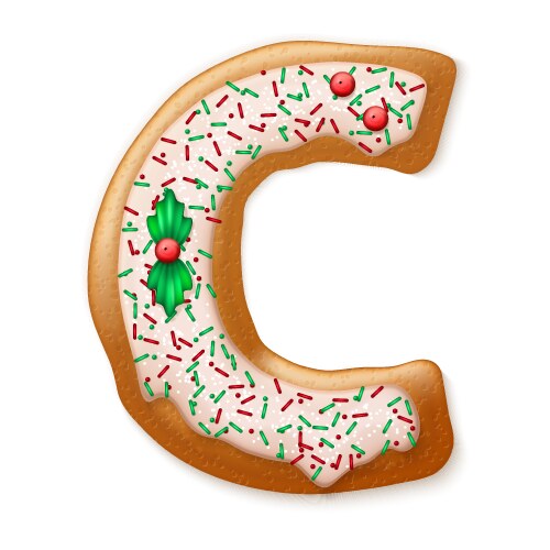 Christmas gingerbread cookies alphabet Royalty Free Vector