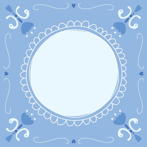 Delft blue empty Royalty Free Vector Image - VectorStock
