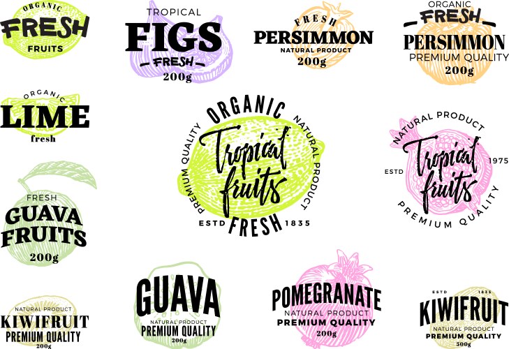 Premium quality fresh meat logo templates set Vector Image