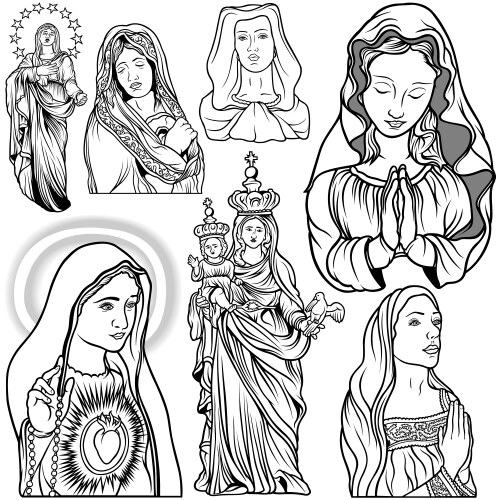 Virgin Mary Outline Vector Images (over 330)