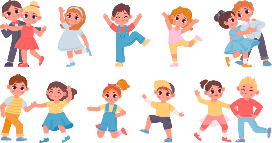 Happy Children Dancing Royalty Free Vector Image