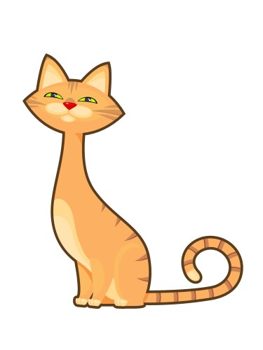 Sitting cat cartoon comic animal character Vector Image