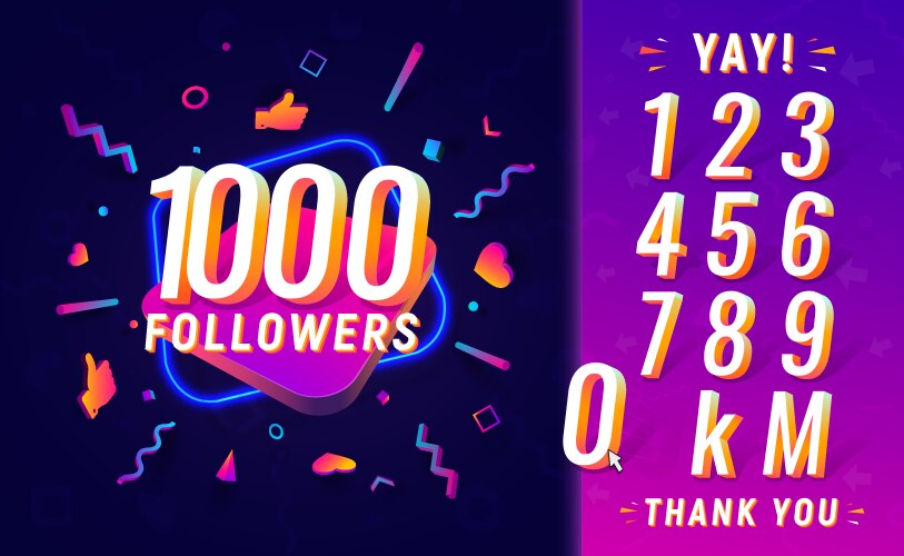 50000 followers Royalty Free Vector Image - VectorStock