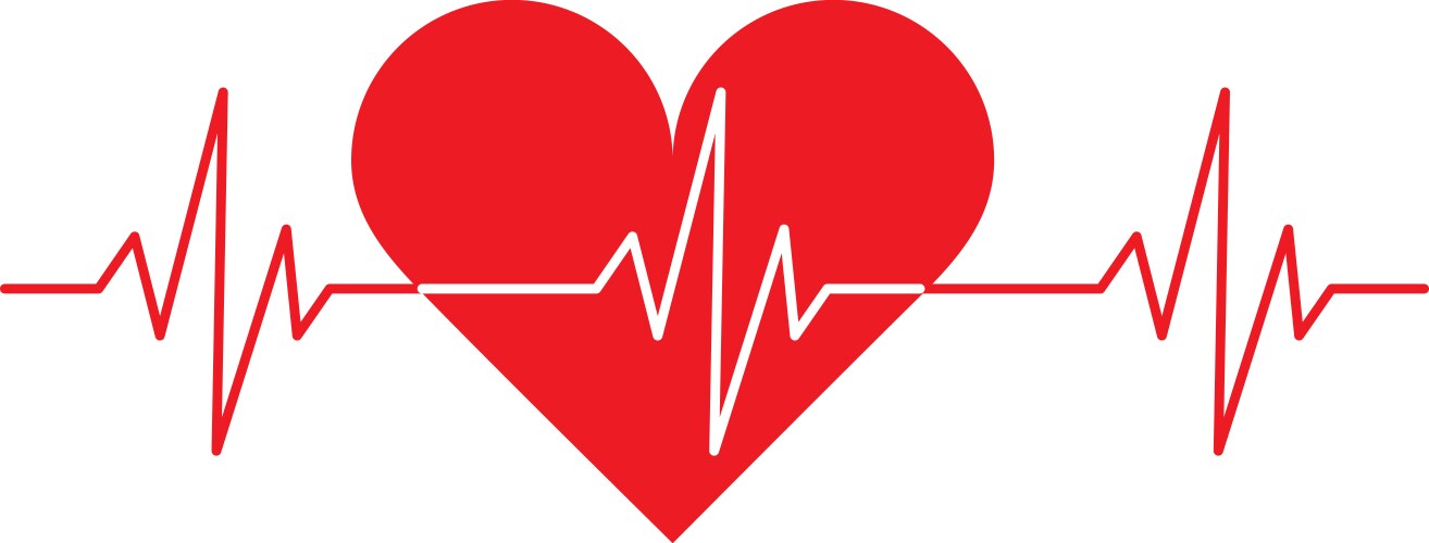 Heart and heartbeat Royalty Free Vector Image - VectorStock