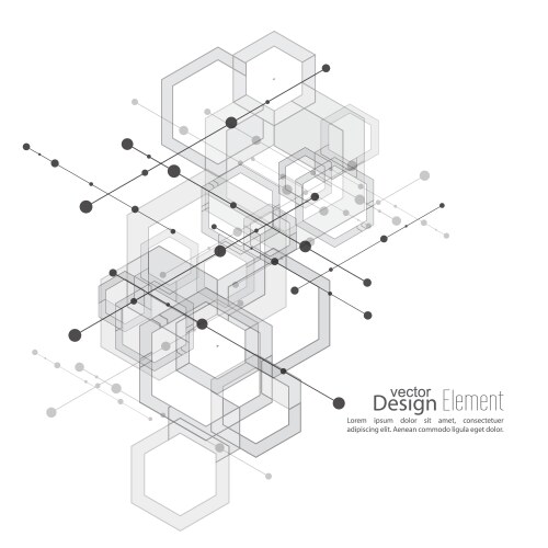 Geometric white background halftone hexagons Vector Image Geometric white background halftone hexagons Vector Image