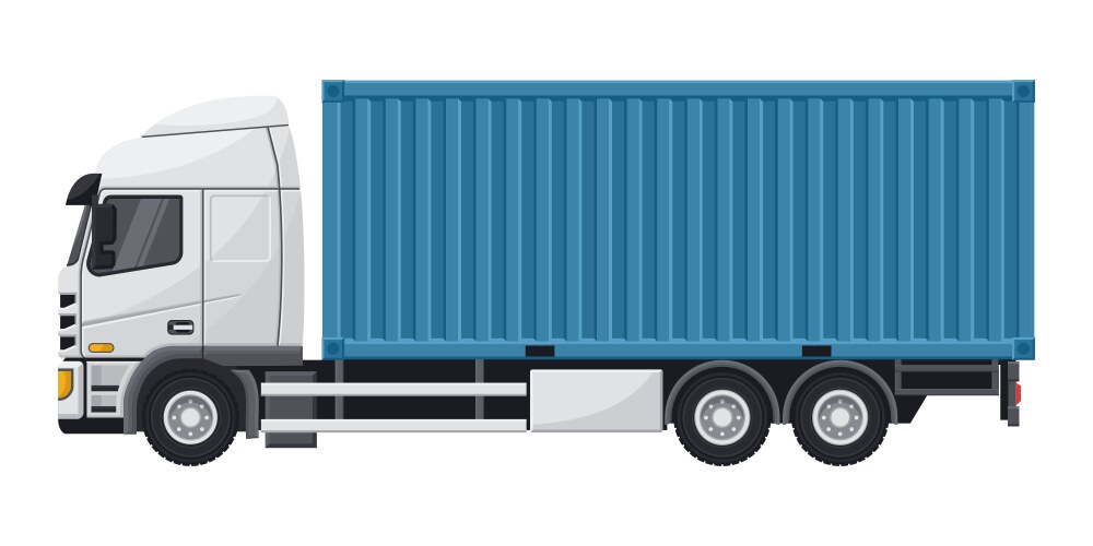 Container truck for export and transport Vector Image