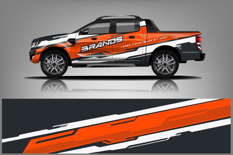 Truck wrap design sticker and decal Royalty Free Vector