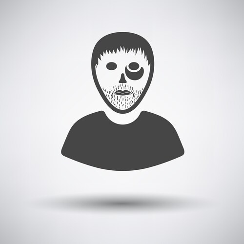 Criminal portrait round black icon danger man Vector Image