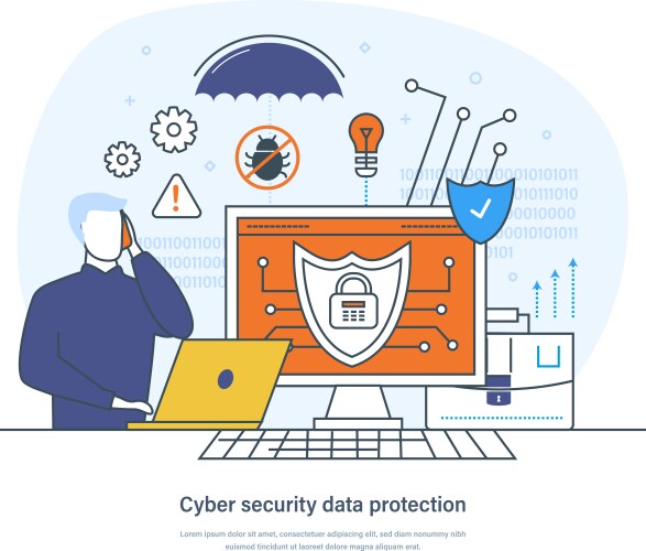 Personal data protection cyber security safety Vector Image