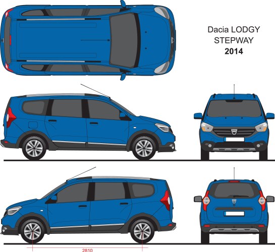 Dacia dokker passenger van 2019 Royalty Free Vector Image