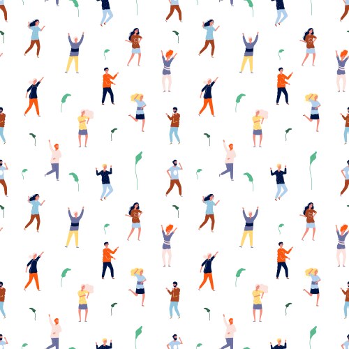 Collection tiny people dancing on dance floor Vector Image