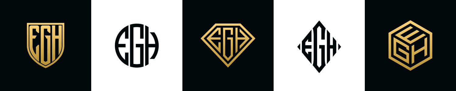 Initial letters egh logo designs bundle – Royalty-Free Vector | VectorStock