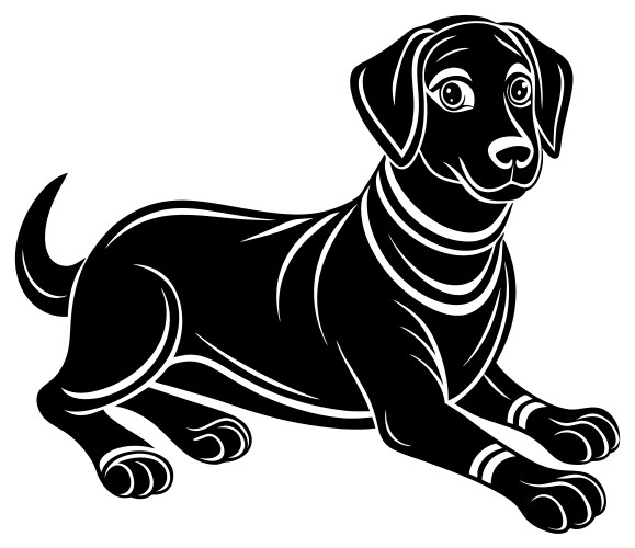 Labrador retriever dog silhouette designisolated Vector Image