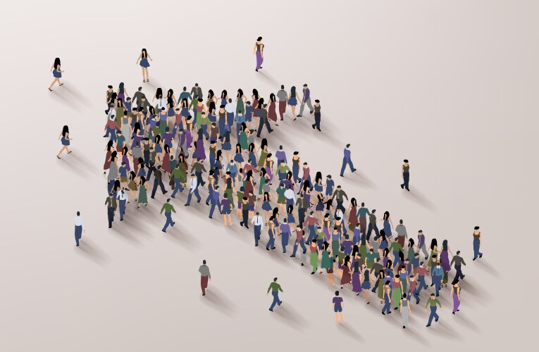Large group of people in number 5 five form Vector Image