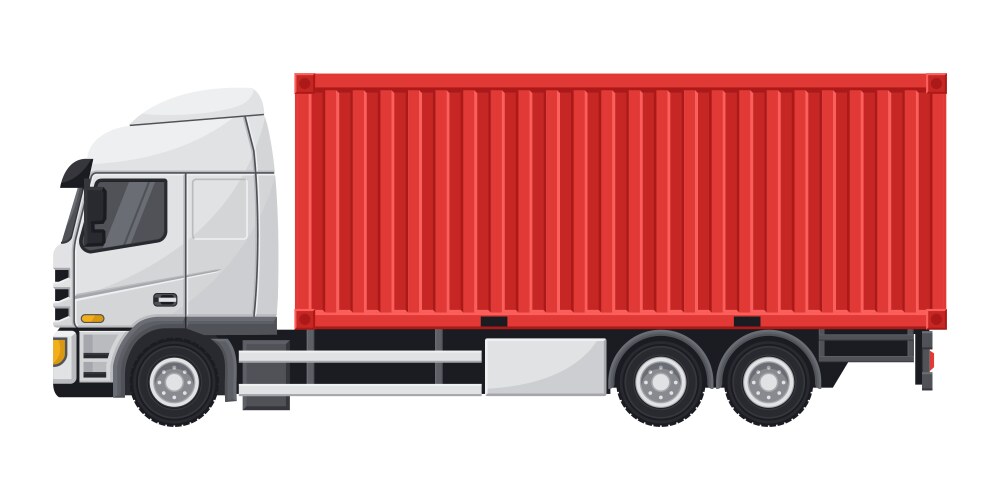 Container truck for export and transport Vector Image