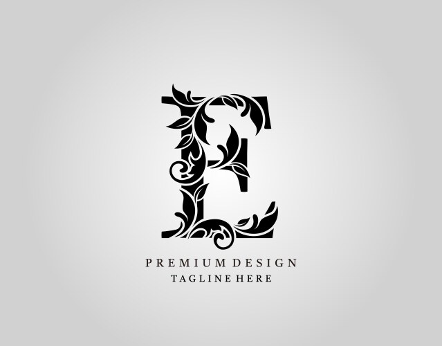 Luxury monogram letter f logo design elegant Vector Image