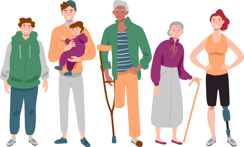 Disabled handicapped people Royalty Free Vector Image