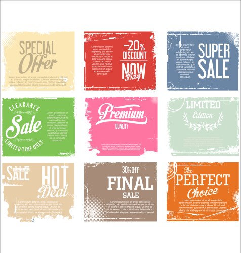 Vintage label ripped paper for business design set