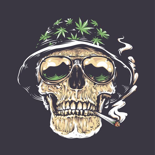 Cannabis skull Vector Images & Graphics for Commercial Use | VectorStock