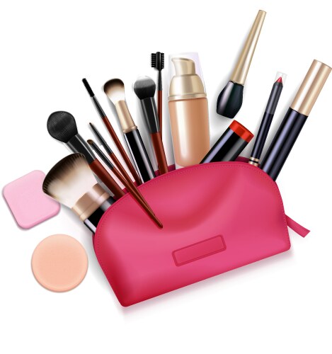 Cosmetic make up kit Royalty Free Vector Image