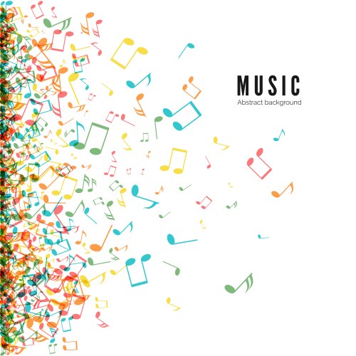 Colorful music notes background Royalty Free Vector Image