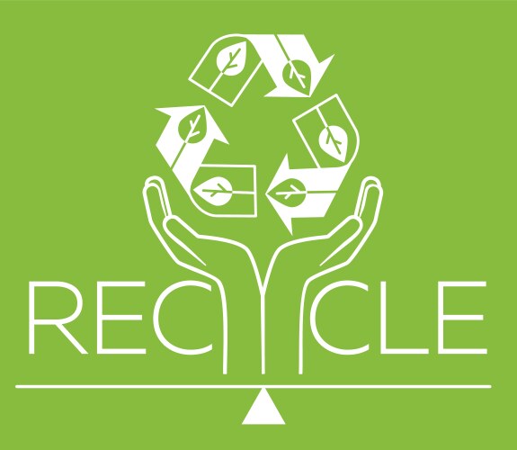 Recycle word mark logo design Royalty Free Vector Image