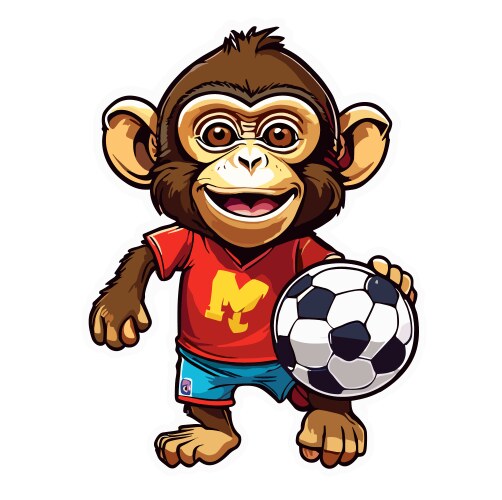 Monkey Sticker Royalty Free Vector Image Vectorstock