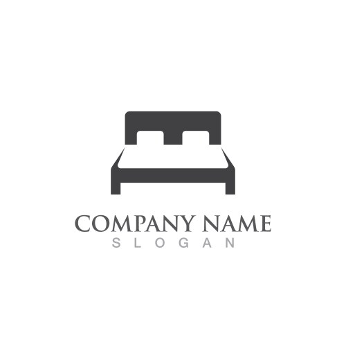 Simple black bed logo design inspiration Vector Image