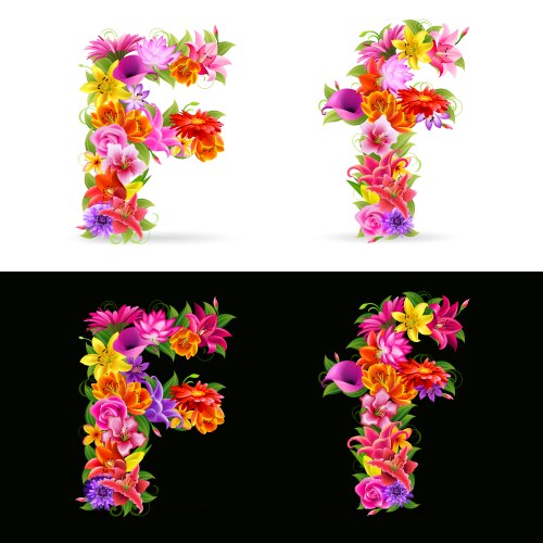 Alphabet Flower Font Vector Images (over 37,000)