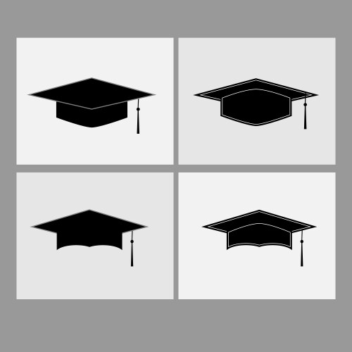 Graduation cap black and white Vector Images & Graphics for Commercial ...