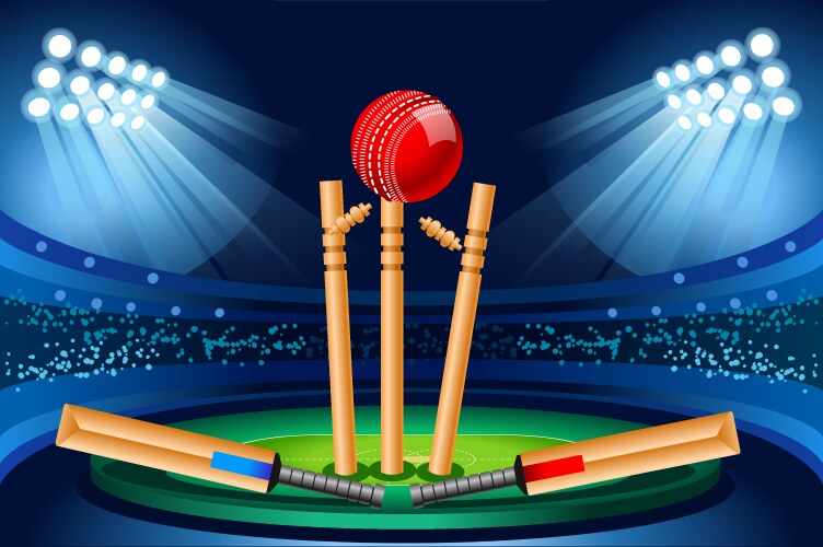 Cricket stadium background Royalty Free Vector Image