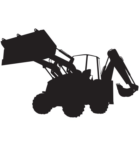 Earthmover digger silhouette simplified Royalty Free Vector