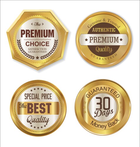 Golden label collections Royalty Free Vector Image