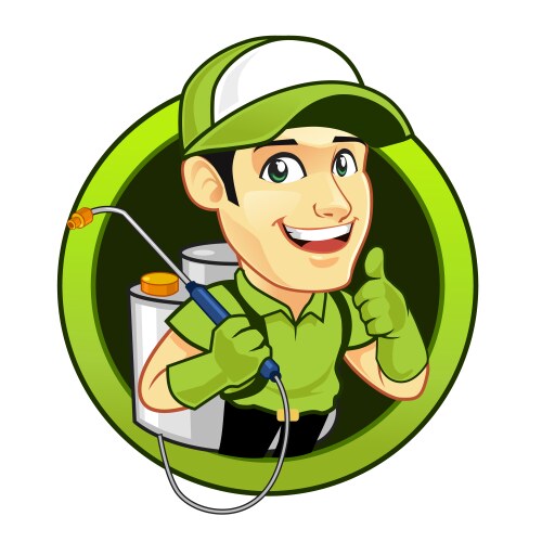 Badger pest control mascot Royalty Free Vector Image