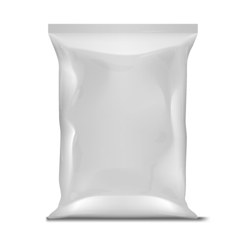 White clear plastic bag packaging for snack Vector Image