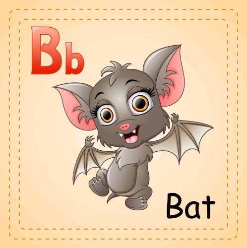 Animals alphabet b is for bats Royalty Free Vector Image