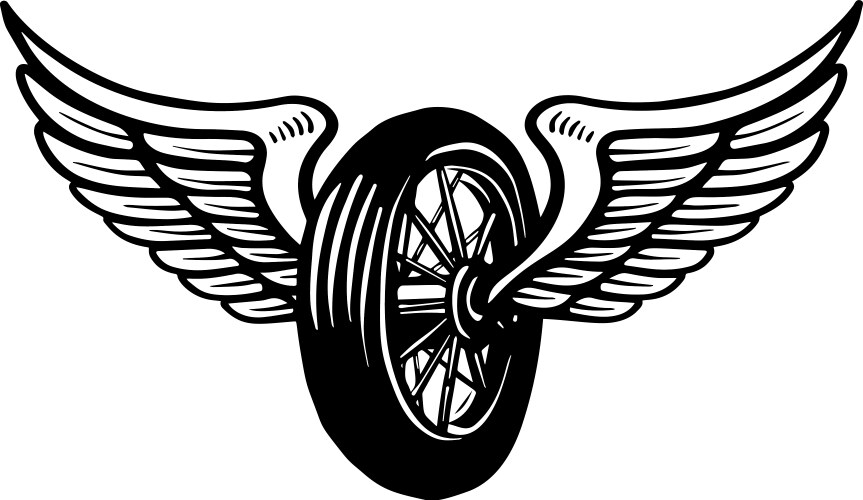 Motorcycle wheel with wings Royalty Free Vector Image