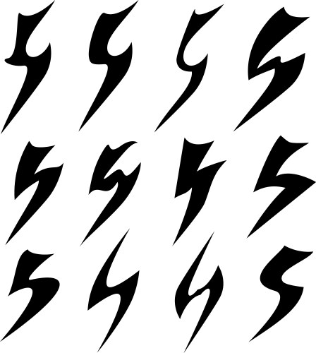 Signs of lightning Royalty Free Vector Image - VectorStock