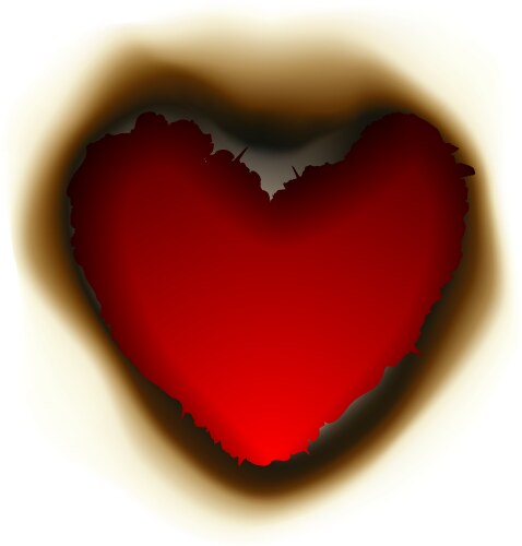 Heartbreak the red heart with a hole Royalty Free Vector