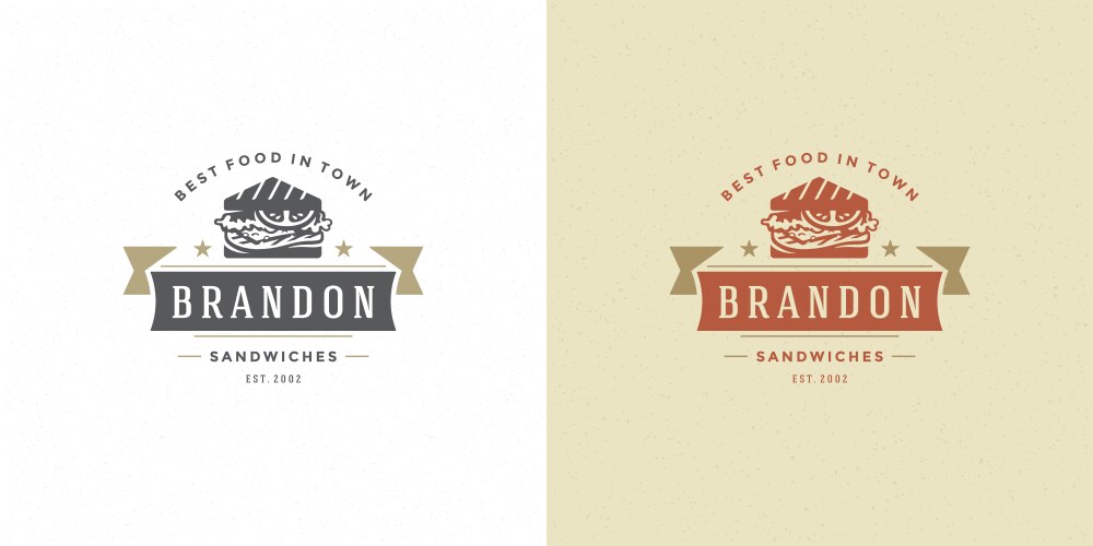 Urban submarine sandwich logo badge Royalty Free Vector