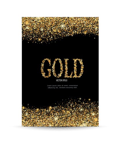 Anniversary outline card gold Royalty Free Vector Image