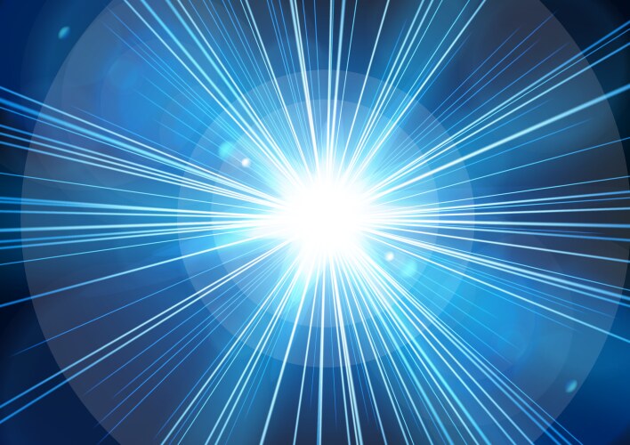 Blue light shining from darkness Royalty Free Vector Image