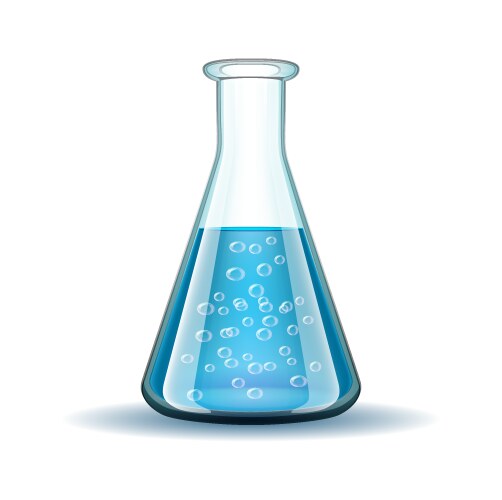Chemistry laboratory test glass flask set Vector Image